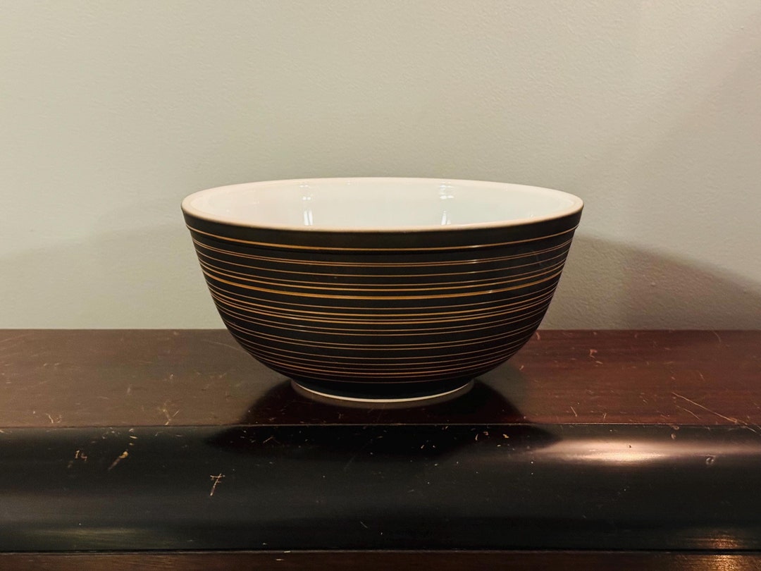 Pyrex Terra Design Brown Striped Glass Mixing Bowl 8 3/4" 403 2 1/2 Qt ...