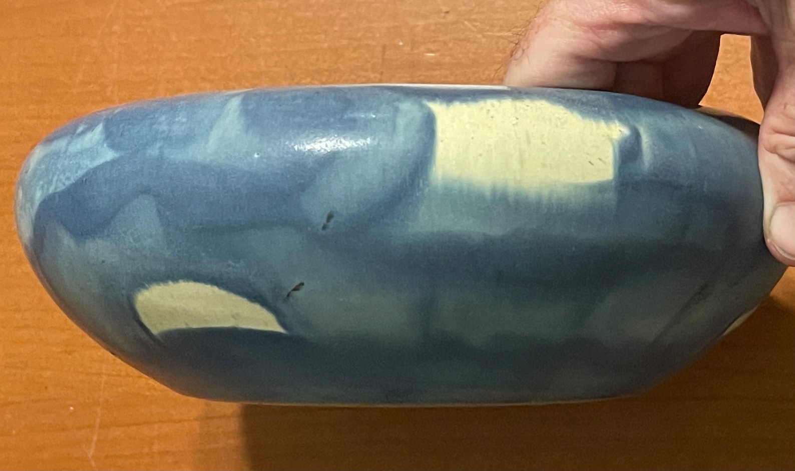Art Pottery Low Bowl Vintage Circa 1930s Zaneware 8" Blue White Matte ...