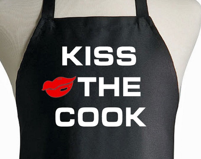 Kiss The Cook Aprons Funny Chef Aprons For Men And Women Cooking In