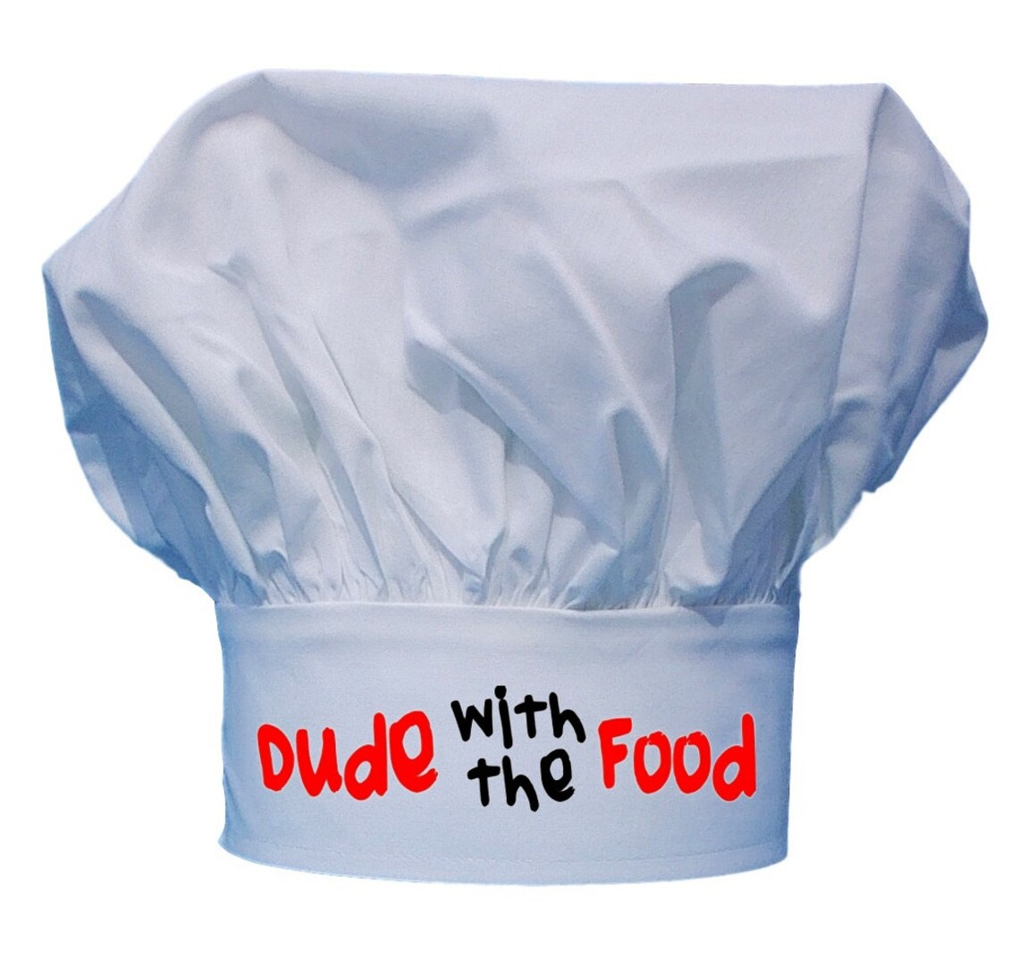 Funny Apron and Chef Hat Set, "dude With the Food" Design - Etsy
