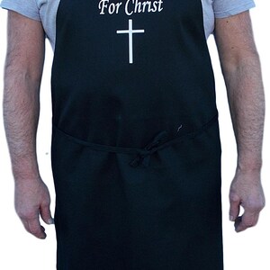 Christian Black Kitchen Apron Cooking for Christ Church Aprons ...