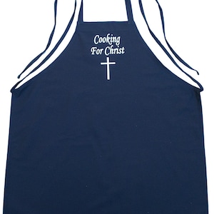 Christian Black Kitchen Apron Cooking for Christ Church Aprons ...