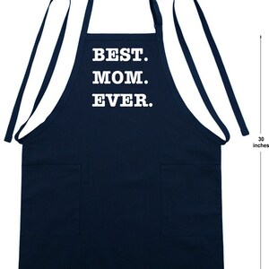 BEST MOM EVER Aprons for Women, Fully Adjustable, Two Pockets, Extra ...