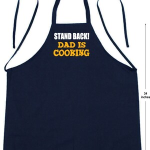 Black BBQ Apron Stand Back Dad is Cooking Aprons for Fathers, Perfect ...