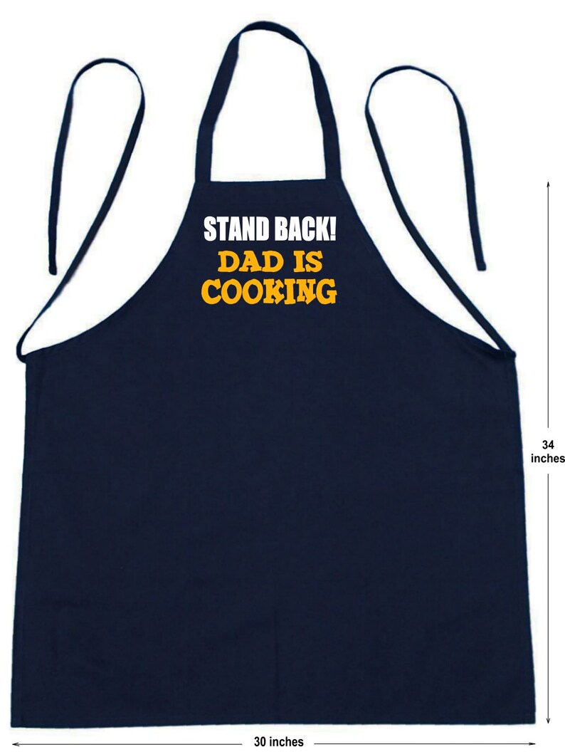 Black BBQ Apron Stand Back Dad is Cooking Aprons for Men - Etsy