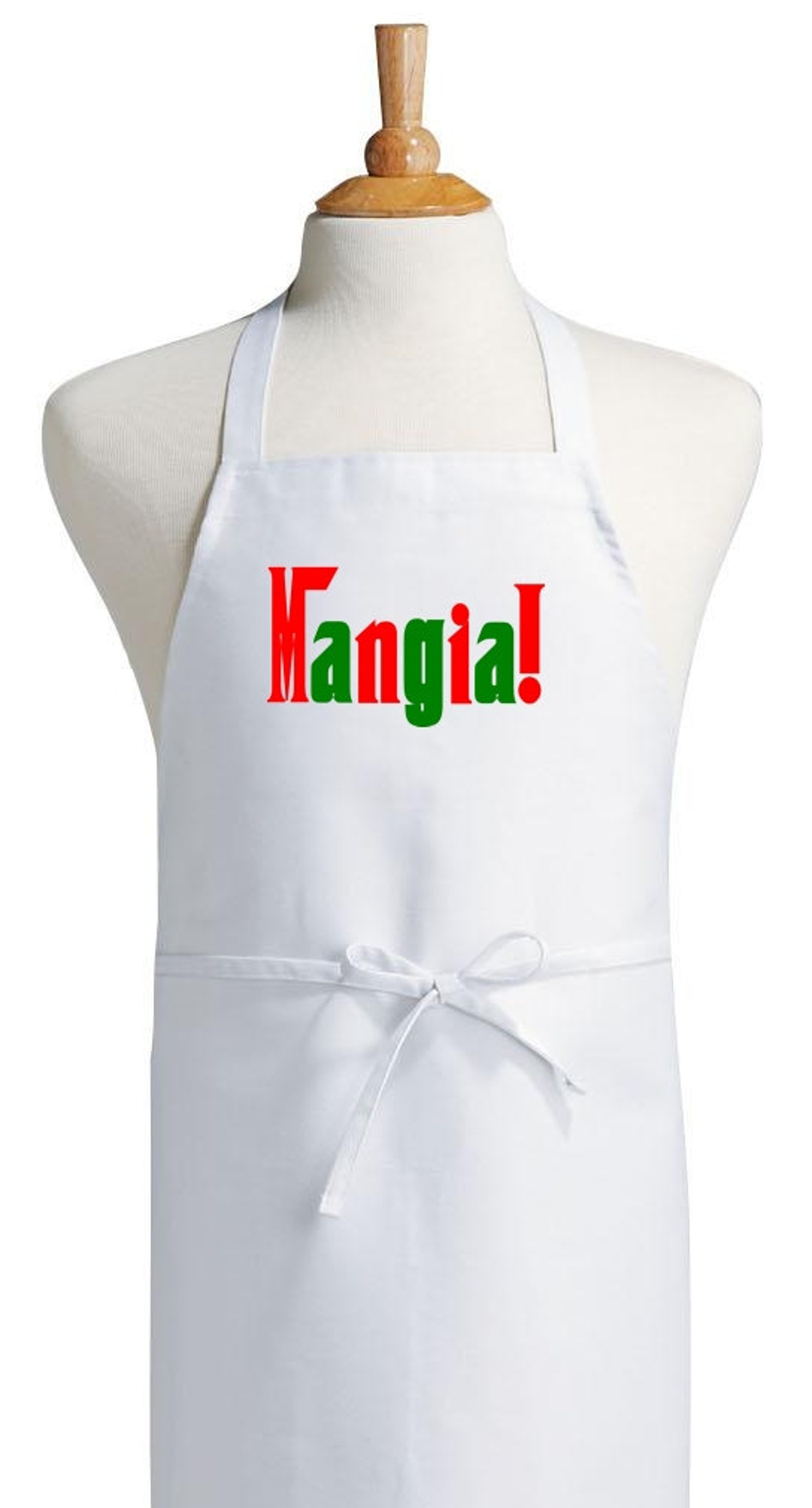 Italian Cooking Apron Mangia White Novelty Kitchen Aprons | Etsy