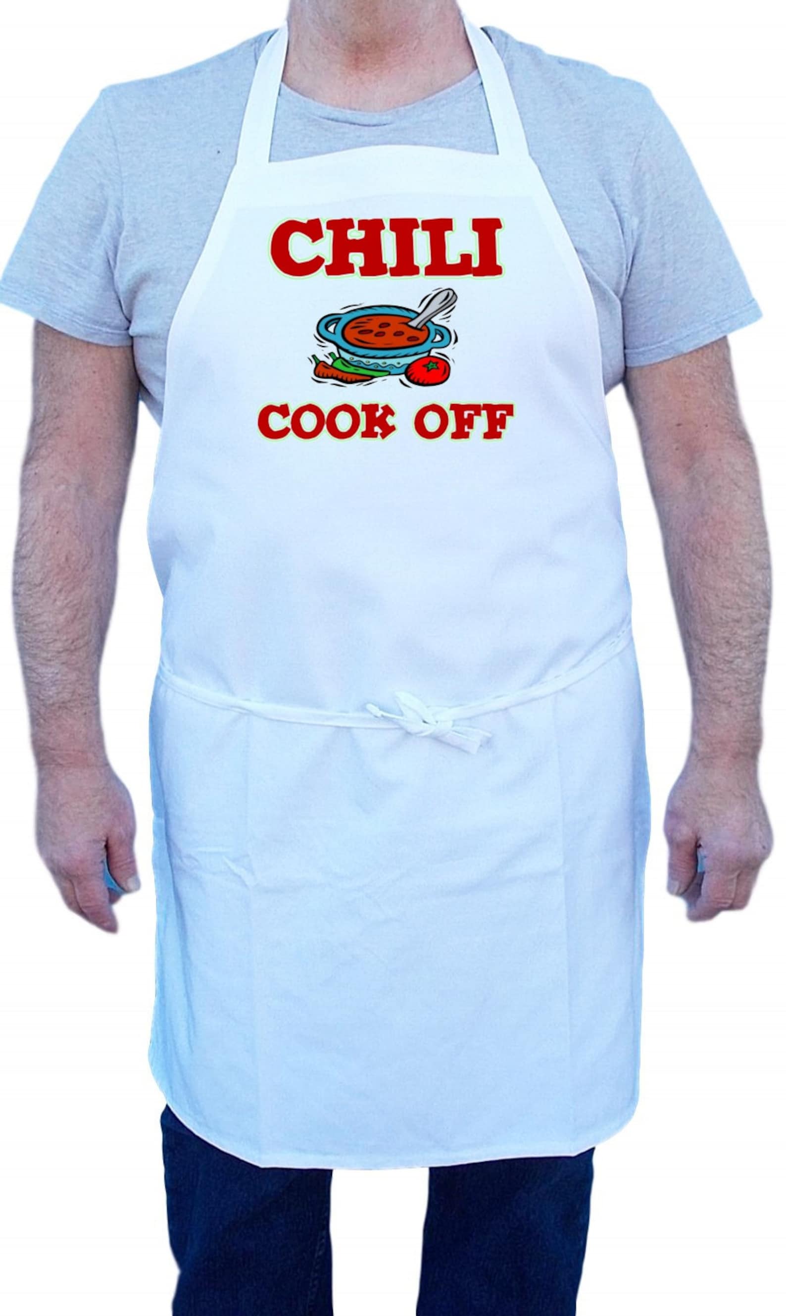 White Bib Chili Cook off Chef Aprons Novelty Kitchen Apron - Etsy