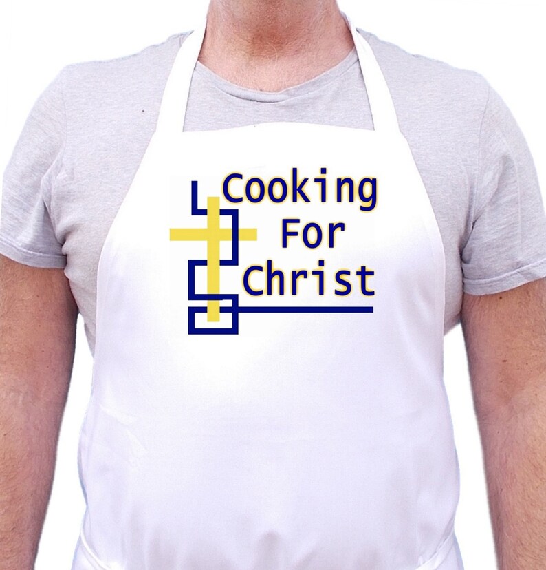 White Kitchen Apron Cooking for Christ Christian Bib Aprons - Etsy