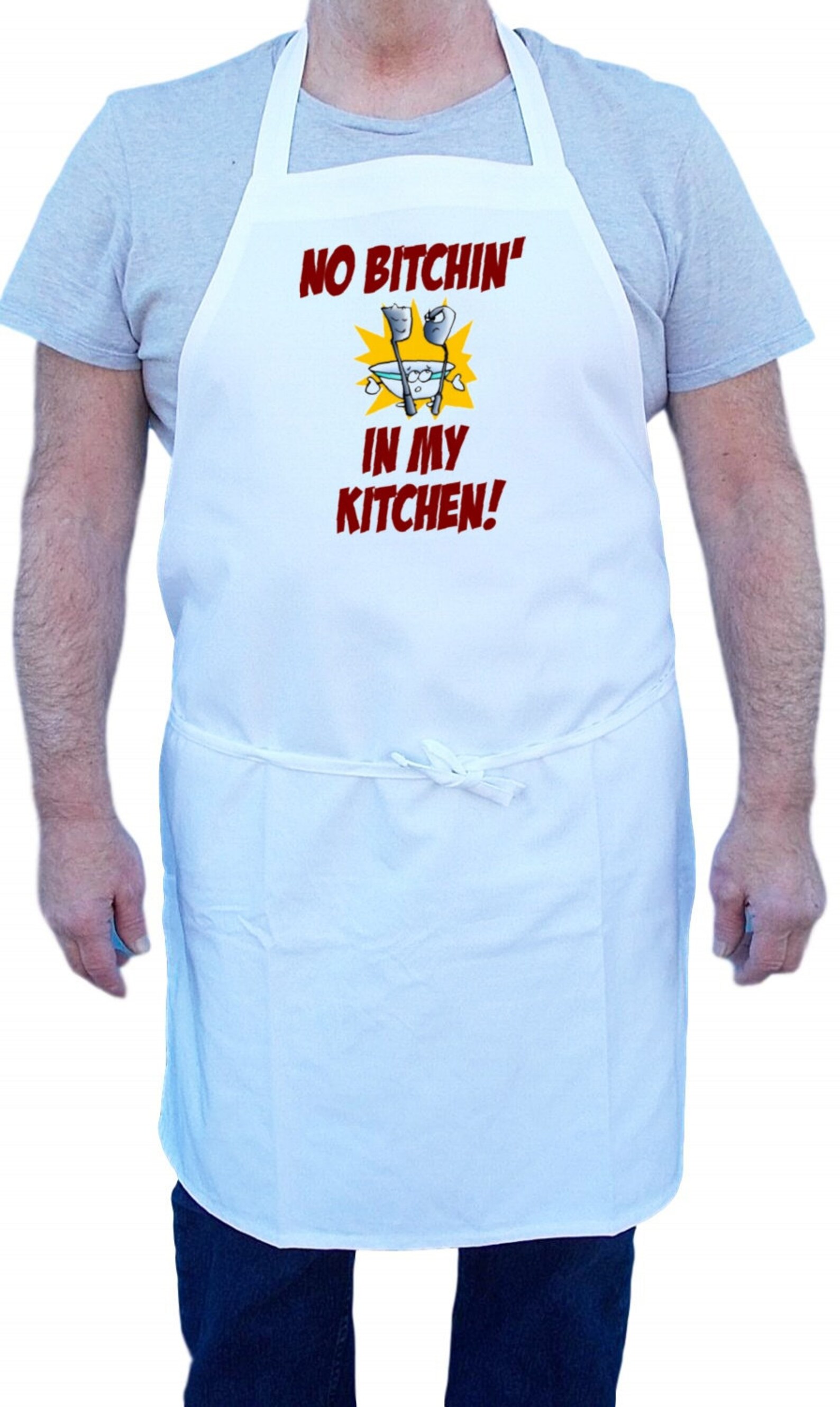 Novelty White Cooking Apron No Bitchin' in My Kitchen - Etsy