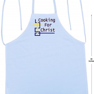 White Kitchen Apron Cooking for Christ Christian Bib Aprons ...