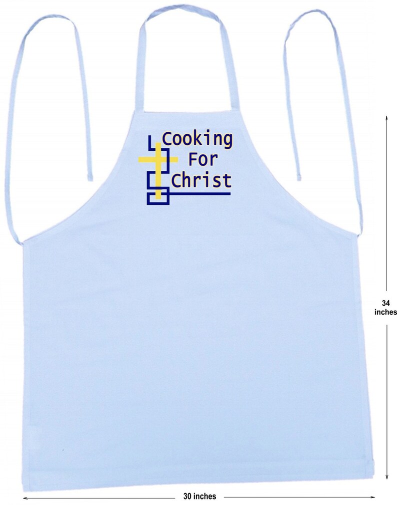 White Kitchen Apron Cooking for Christ Christian Bib Aprons - Etsy