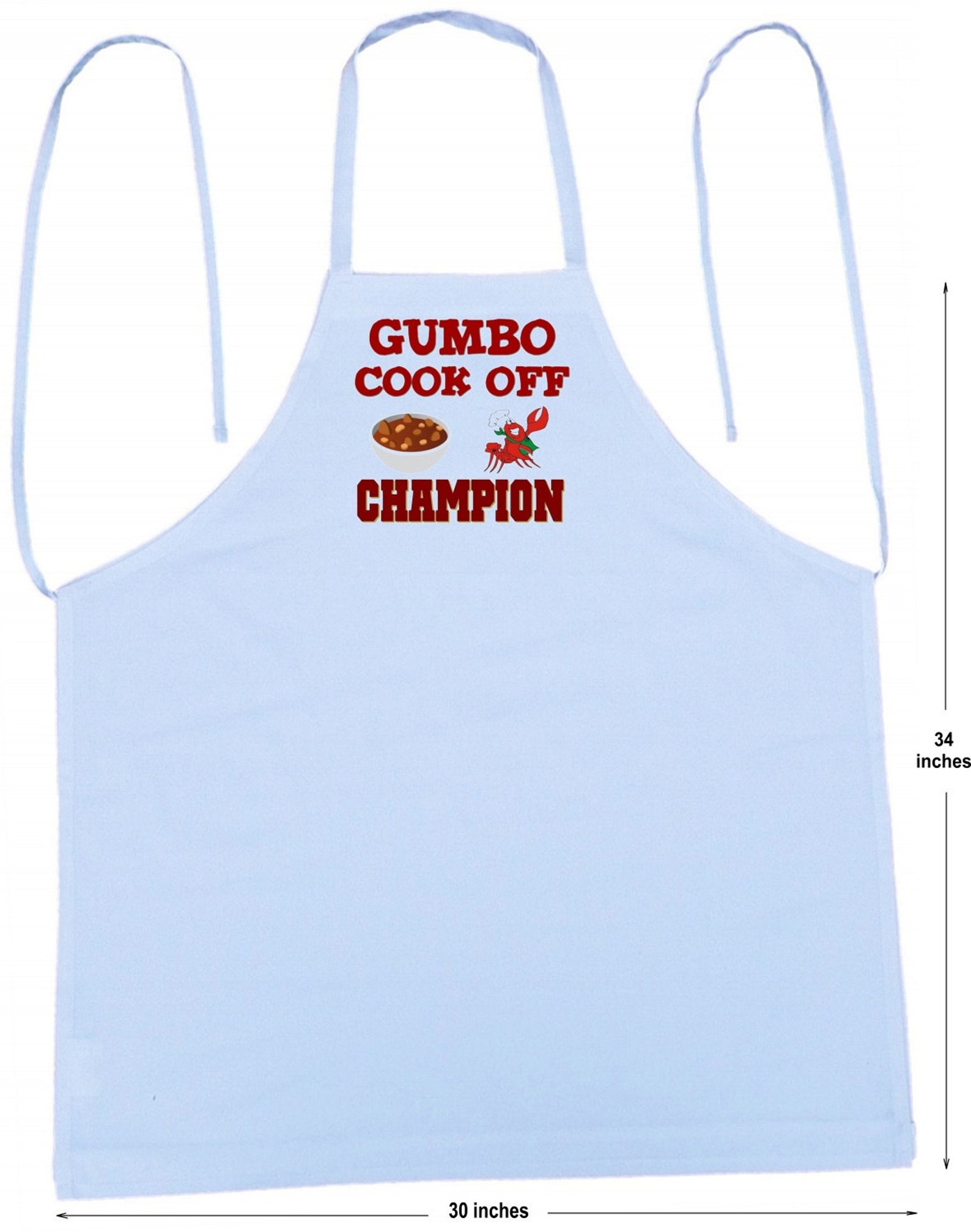 Gumbo Cook off Champion White Aprons for Competition Winners - Etsy