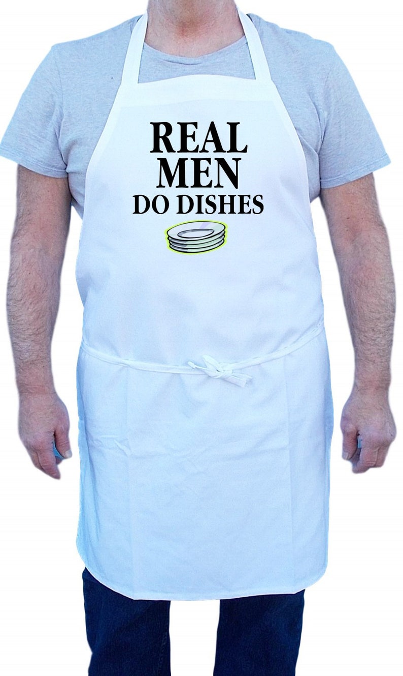 Humorous Cooking Aprons Real Men Do Dishes Novelty Chef Apron - Etsy