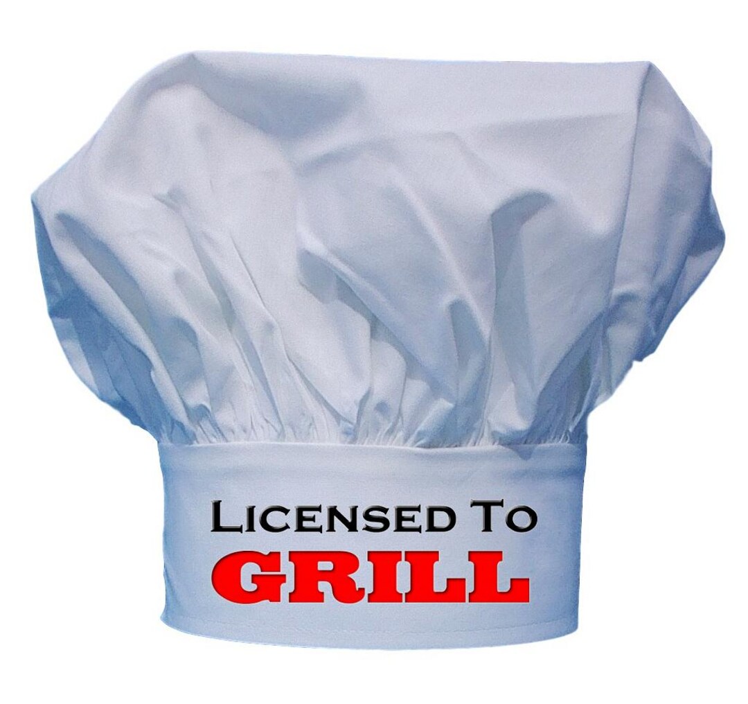BBQ Chef Hat Licensed to Grill, White Adjustable Chef Toque - Etsy