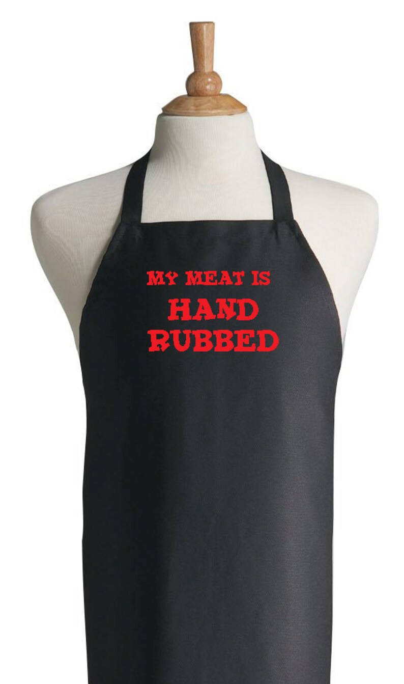 Funny Barbecue Apron My Meat Is Hand Rubbed Chef Aprons | Etsy