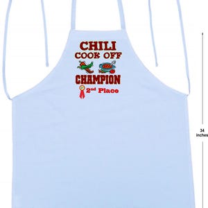 Chili Cook off Apron, Second Place Champion, Kitchen Apron - Etsy