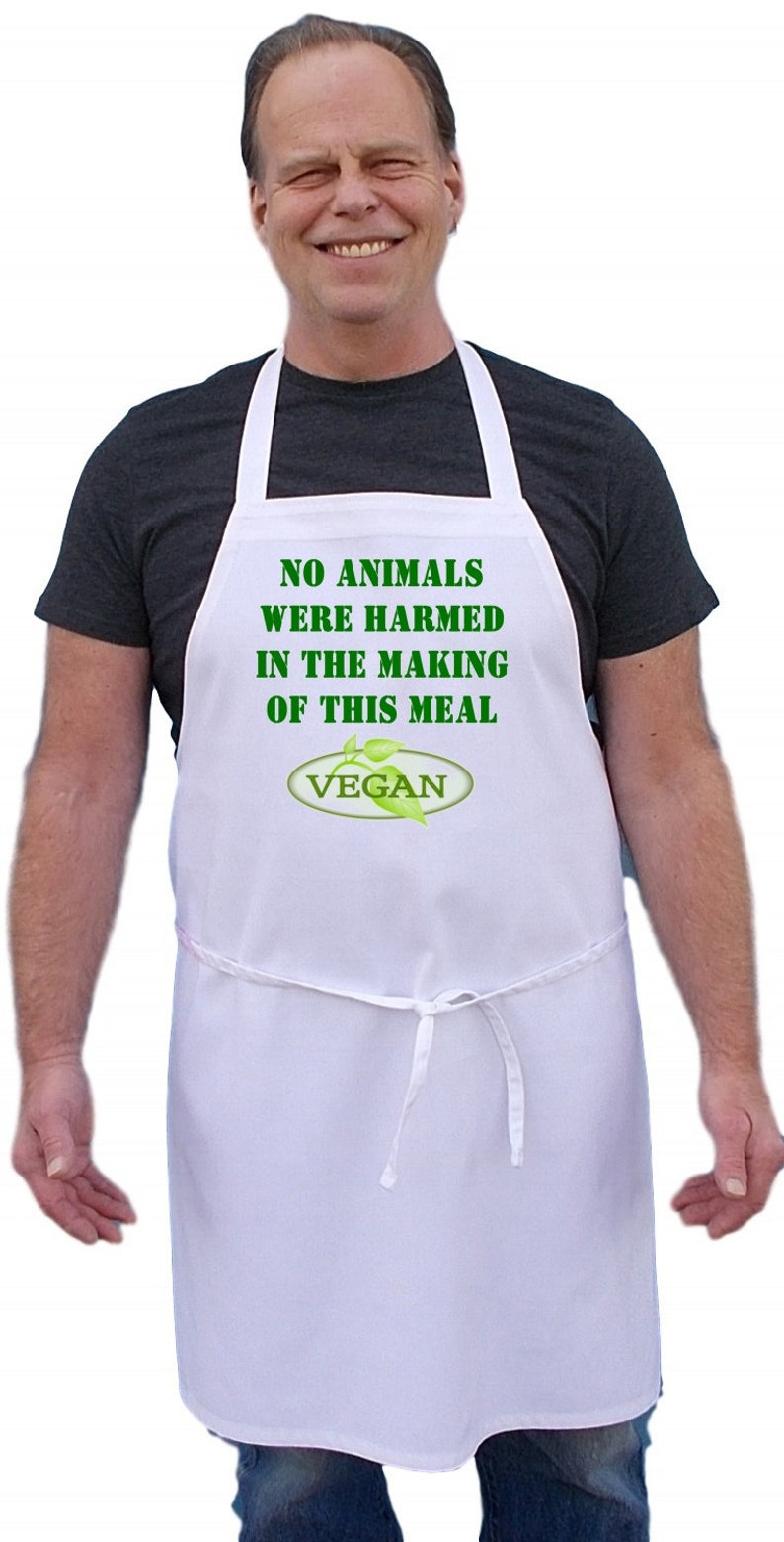 Vegan Aprons Vegetarian Aprons Vegan Apron Design White - Etsy