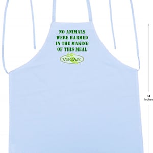 Vegan Aprons, Vegetarian Aprons, Vegan Apron Design, White With Extra ...