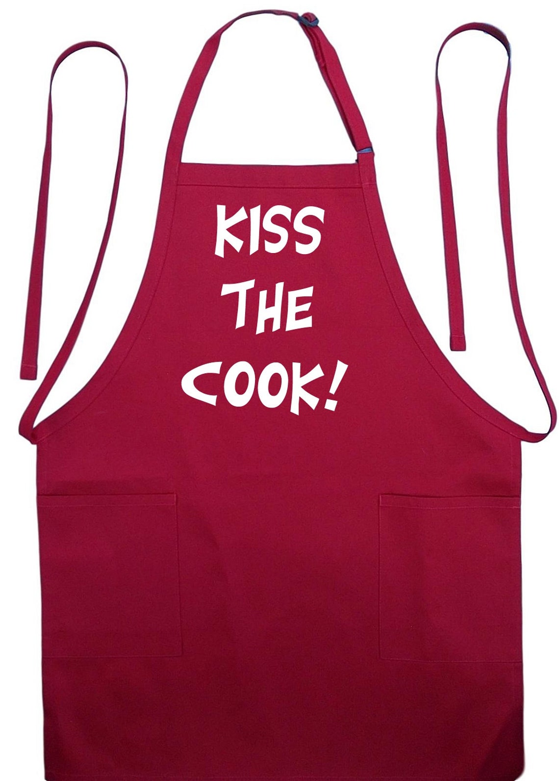 Red Chef Apron Kiss the Cook Novelty Kitchen Aprons | Etsy