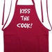 Red Chef Apron Kiss the Cook Novelty Kitchen Aprons - Etsy