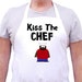 Red Chef Apron Kiss the Cook Novelty Kitchen Aprons - Etsy