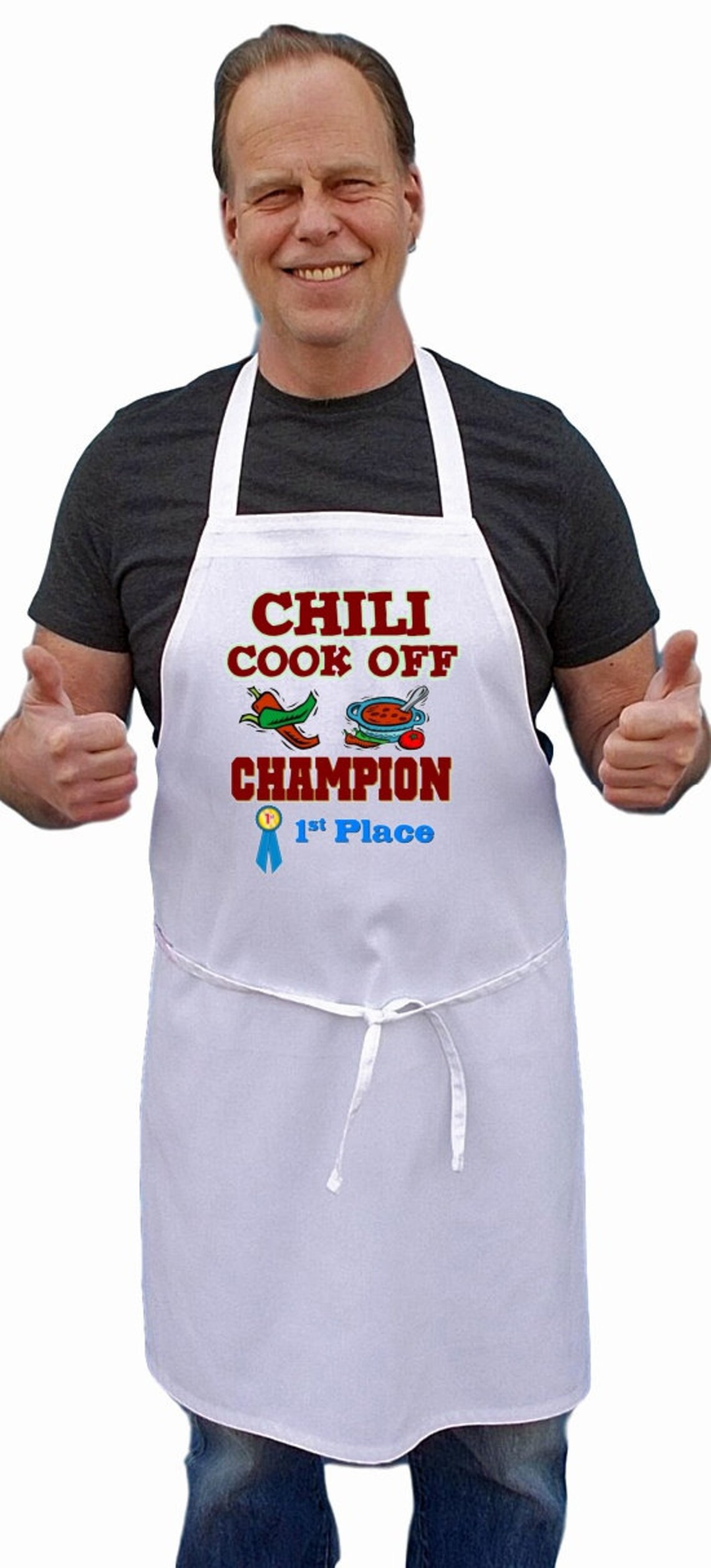 White Bib Apron Chili Cook off Champion First Place Chef - Etsy