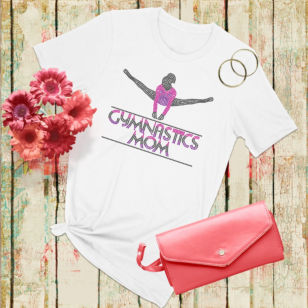 Gymnastics Mom Shirt - Gym Mom - Gymnastics Bling Shirt - Bling Mom Tee ...