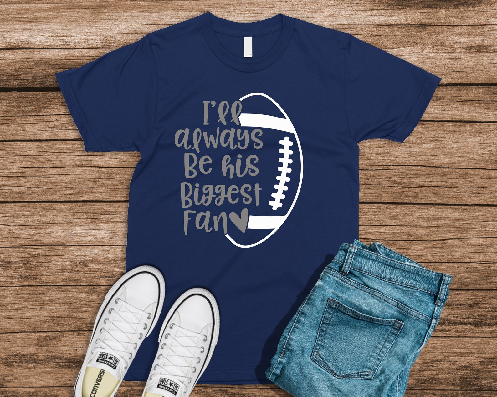 Football Shirt Biggest Fan I'll Always Be His Biggest | Etsy