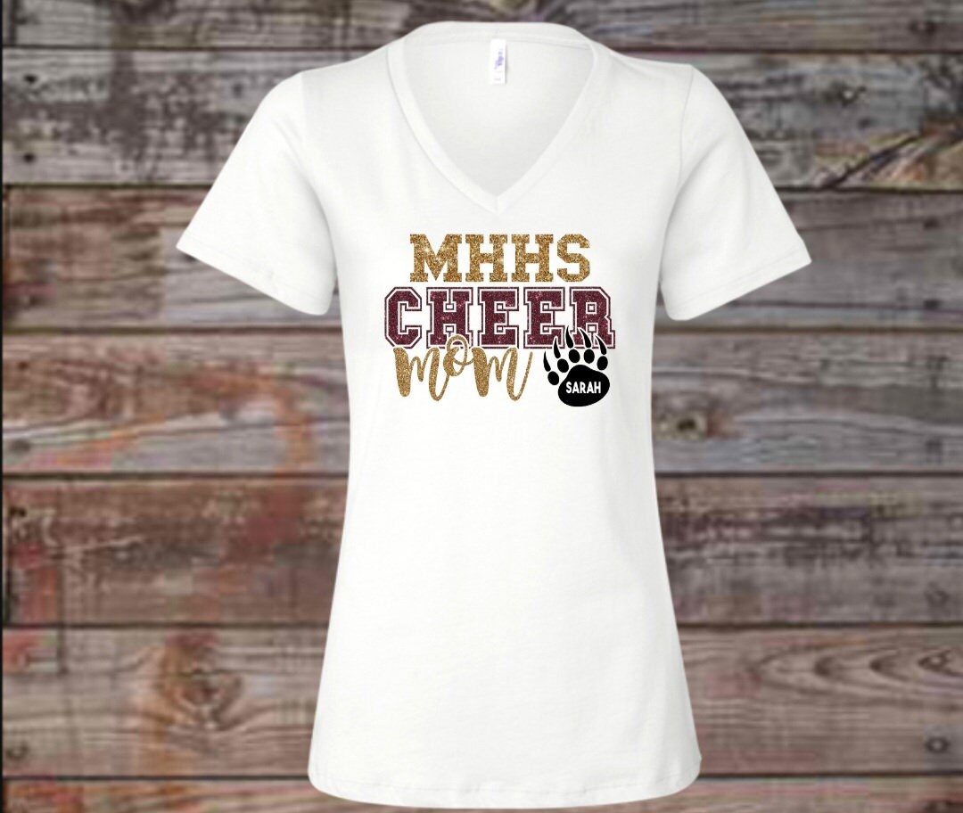 MHHS Cheer Mom Shirt - Mission Hills High School - Cheer Mom - Glitter ...