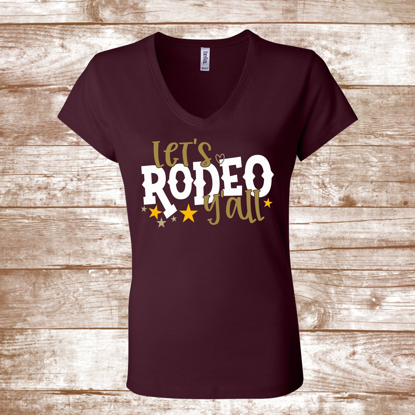 Let's Rodeo Y'all - Houston Rodeo - Rodeo Tee - Maroon - Western Theme ...