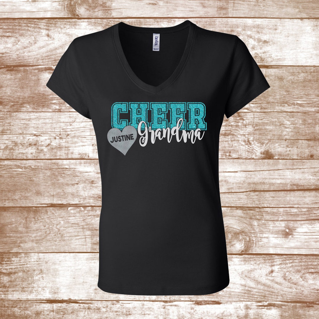 Custom Cheer Grandma Shirt - Cheer Mom - Glitter Shirt - Dance - Cheer ...