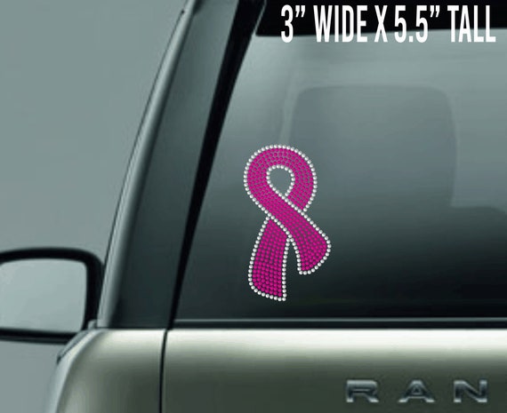 Breast Cancer Ribbon Bling Decal Car Decal Pink Ribbon | Etsy
