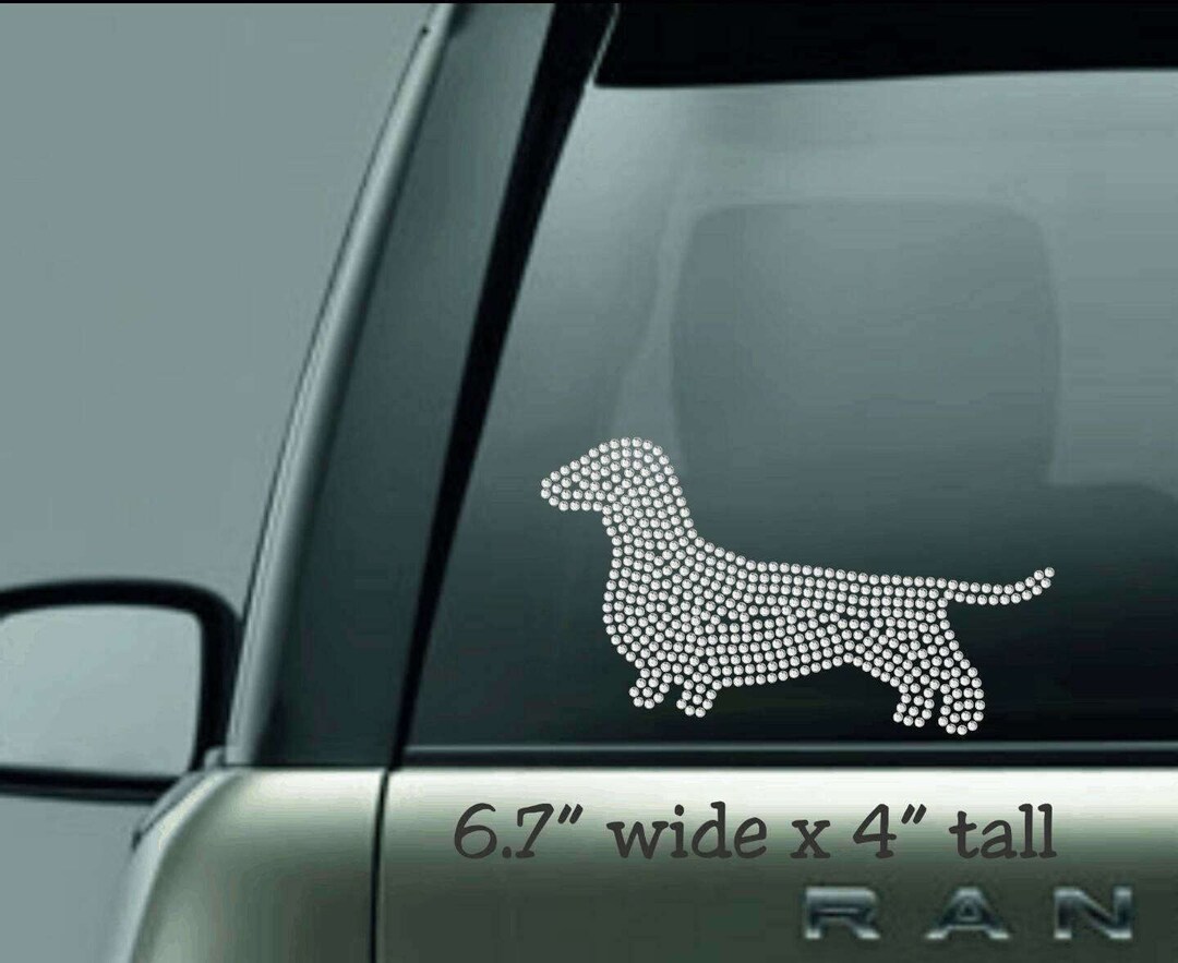 Wiener Dog Decal - Rhinestone Decal - Dachshund Decal - Car Sticker ...