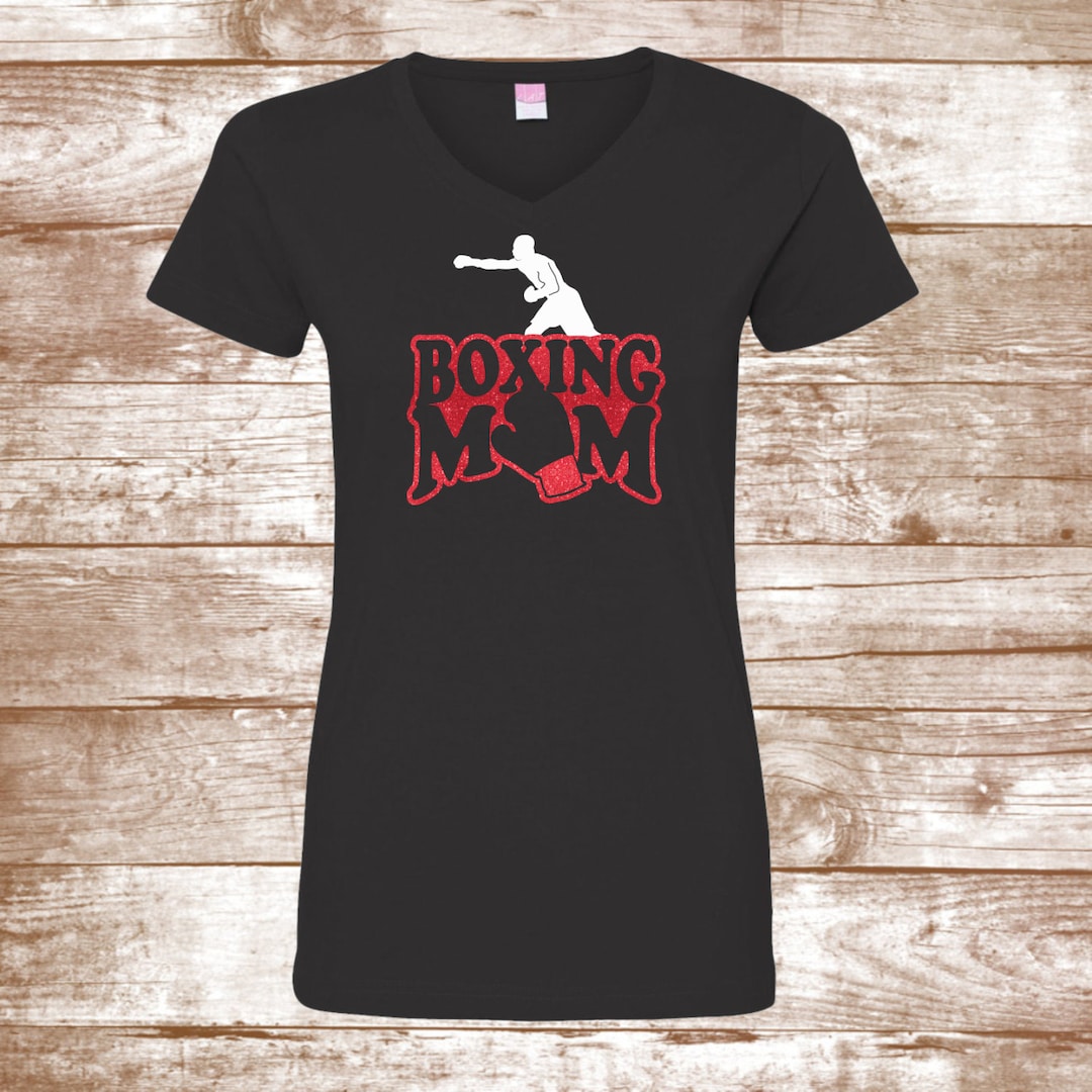 Boxing Mom Bling Shirt - Boxing Heart - Mom Bling Shirt - Sports Shirt ...