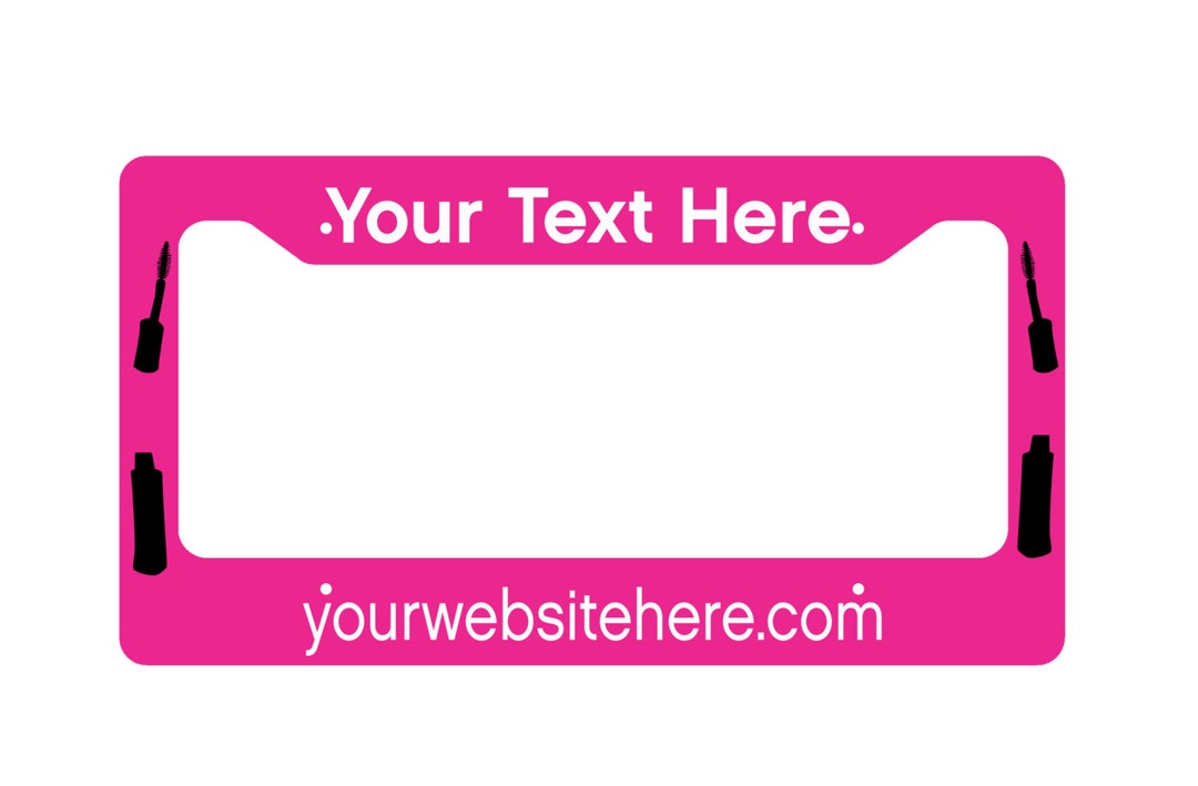 Custom License Plate Cover Make up Theme Makeup Brush License Plate ...