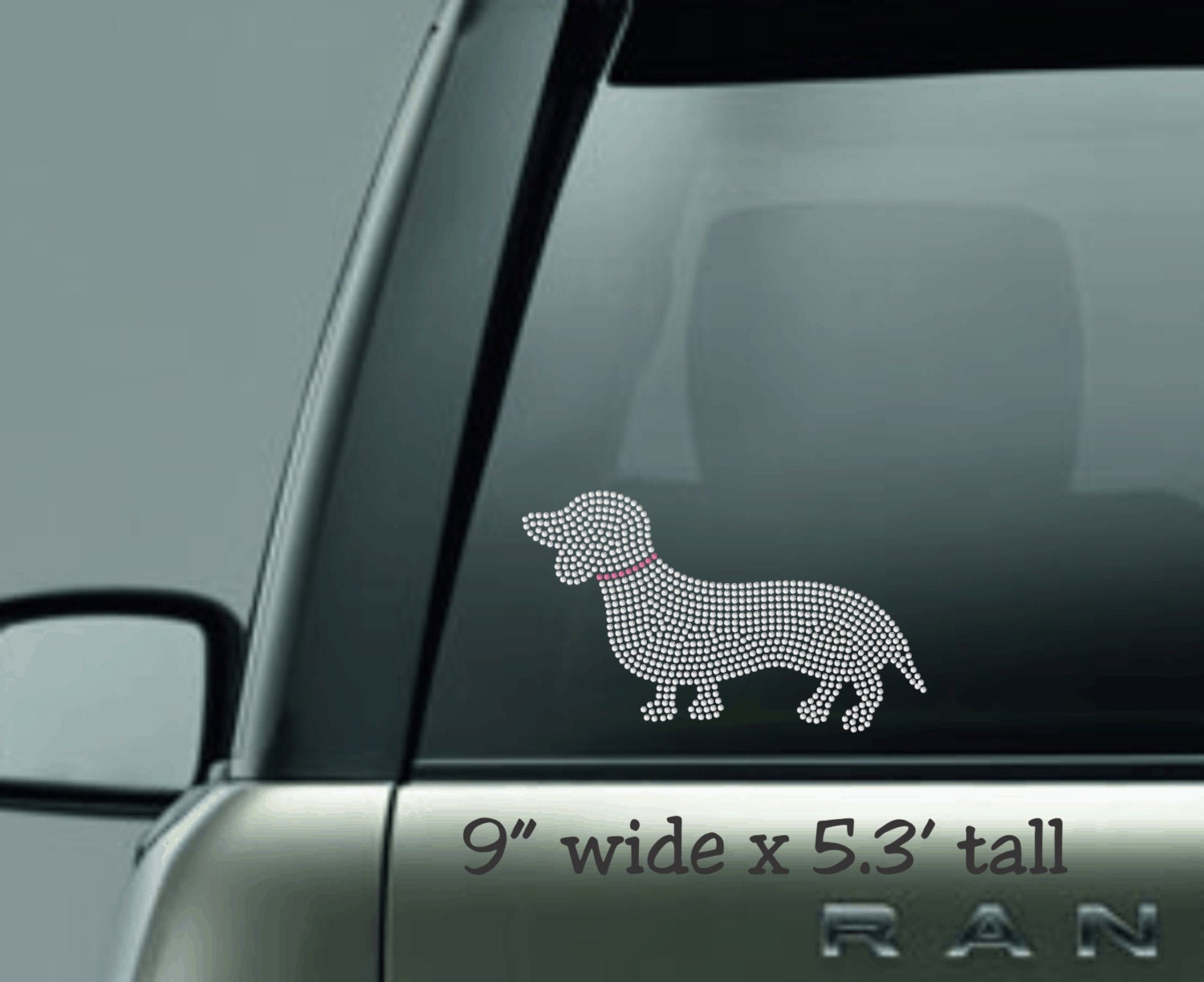 Wiener Dog Decal - Rhinestone Decal - Dachshund Decal - Car Sticker ...