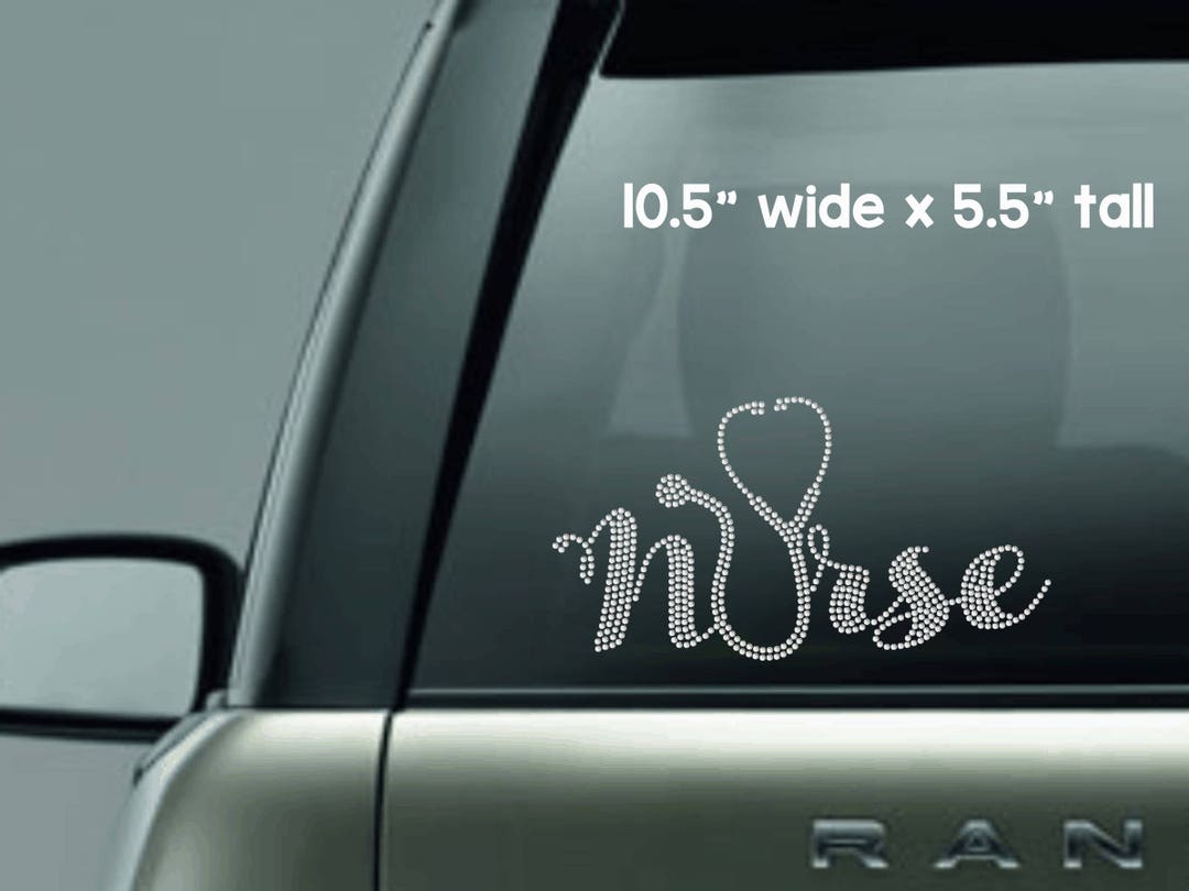Nurse Bling Decal - Car Decal - Car Monogram Sticker - Permanent Decal ...