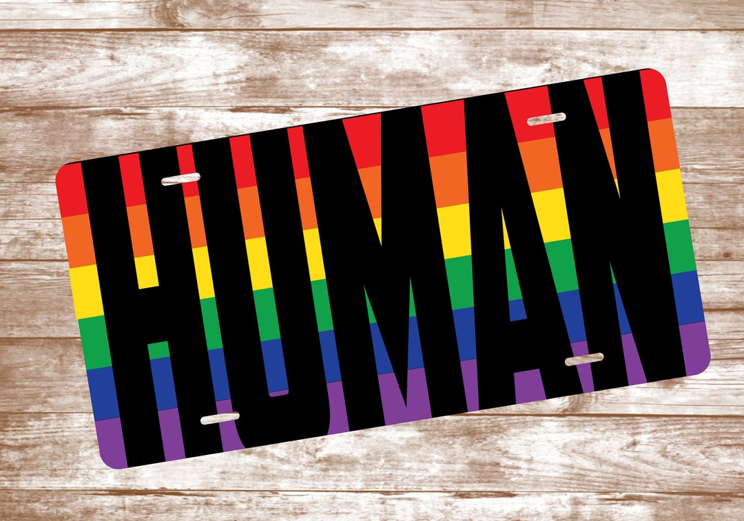 LGBTQ Human Rainbow License Plate - License Plate - Rainbow - Pride ...