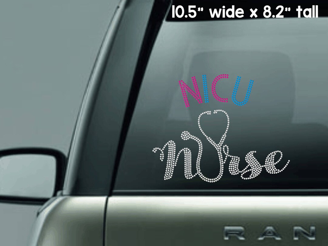 NICU Nurse Bling Decal - Car Decal - Car Monogram Sticker - Permanent ...