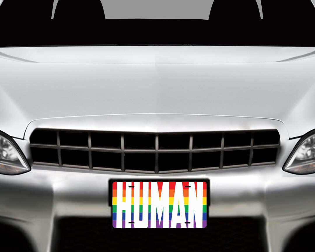 LGBTQ Human Rainbow License Plate - License Plate - Rainbow - Pride ...