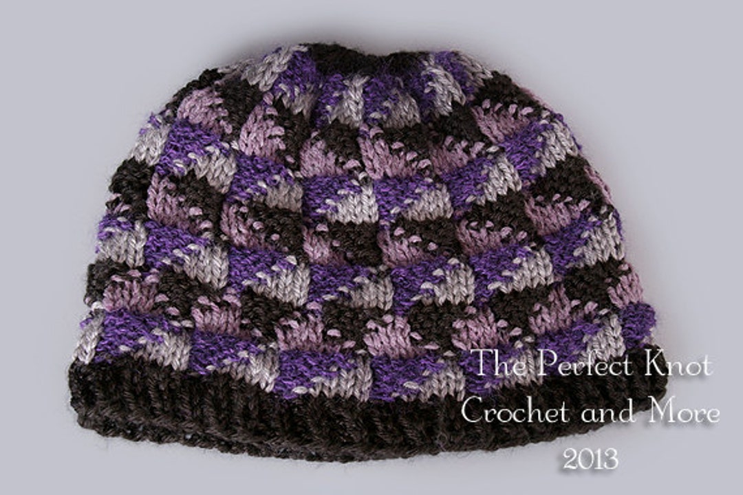 PDF Knitting Pattern - Rochelle's Geometric Knit Hat Pattern - Etsy