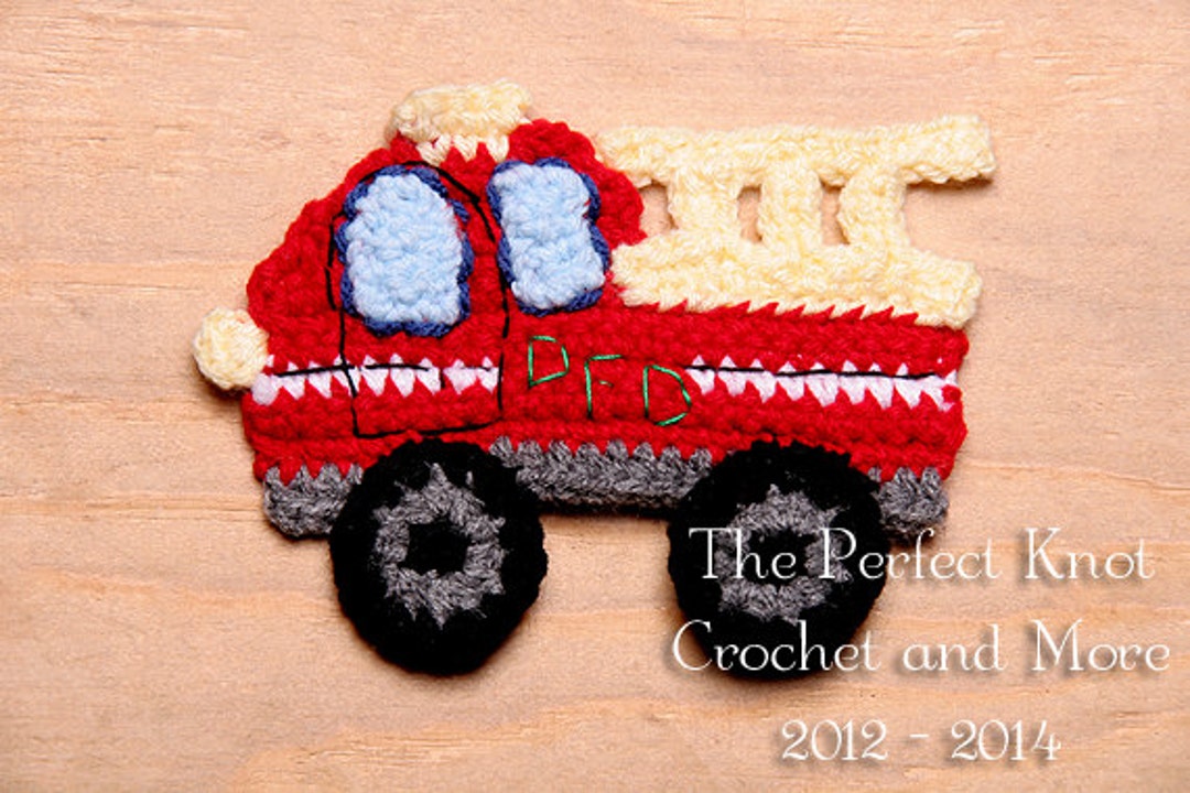 PDF PATTERN FILE - Fire Truck Crochet Applique Pattern - Etsy