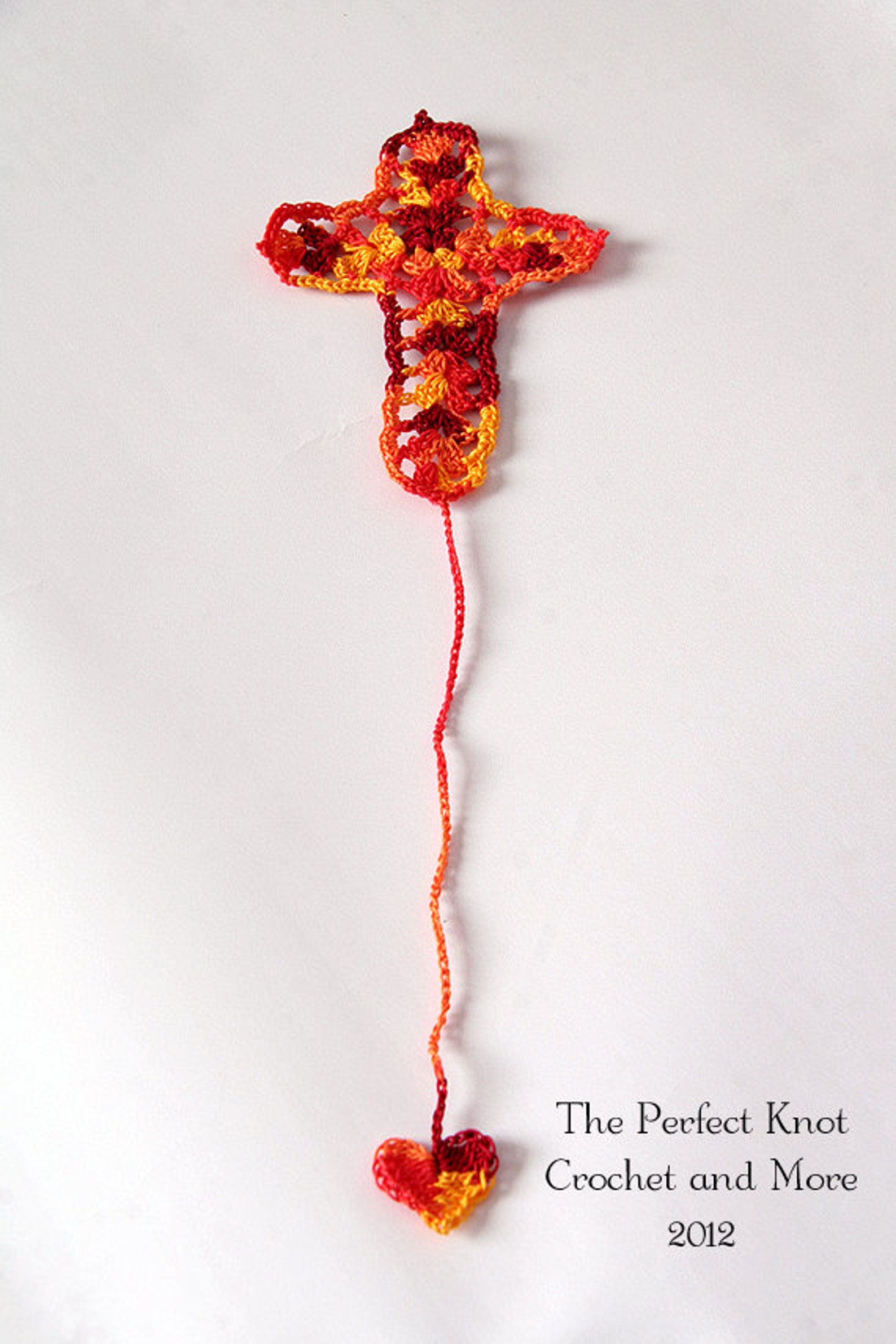 PDF Crochet Pattern File - Cross Bookmark With Heart Tassel - Etsy