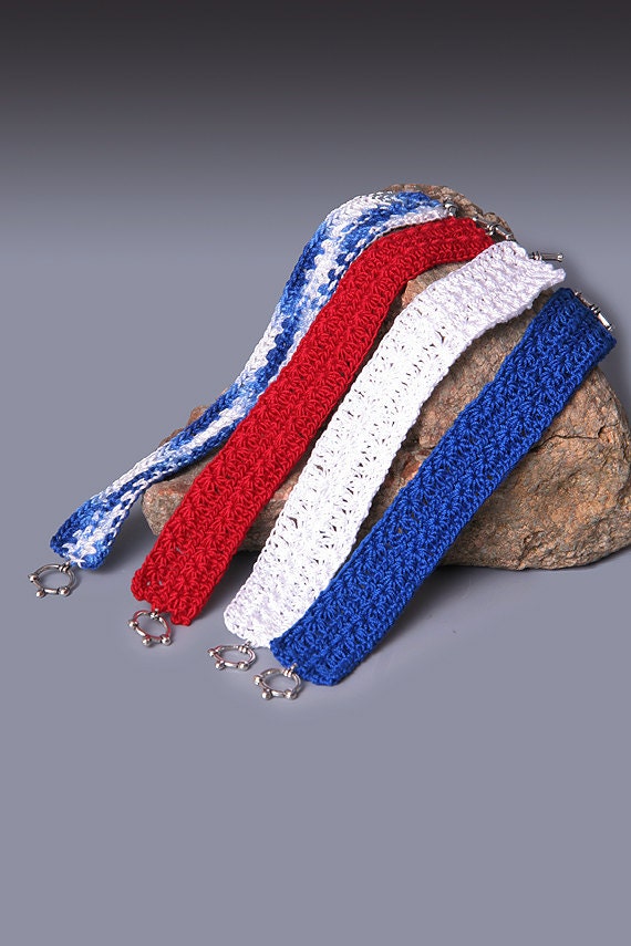 PDF PATTERN FILE Stars & Stripes Forever Star Stitch Crochet Bracelet ...