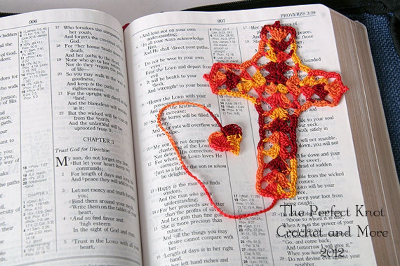 PDF Crochet Pattern File Cross Bookmark With Heart Tassel - Etsy