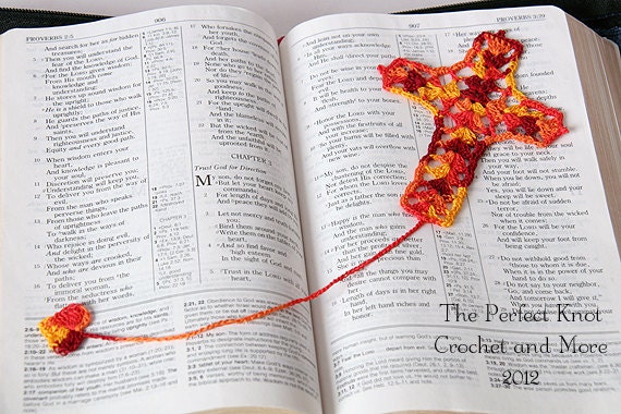 PDF Crochet Pattern File Cross Bookmark With Heart Tassel - Etsy