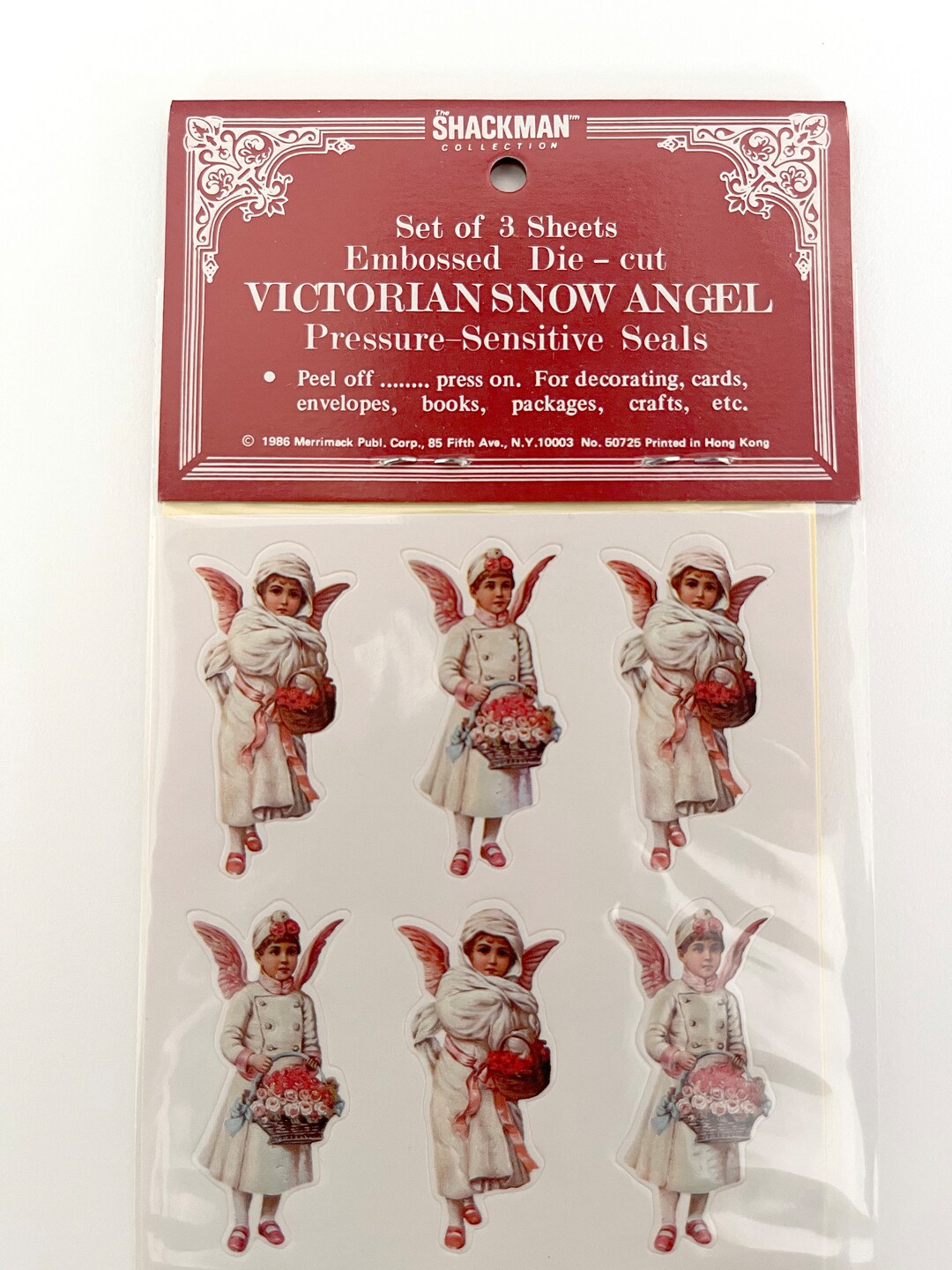 Victorian Christmas Snow Angel Embossed Stickers NOS - Etsy