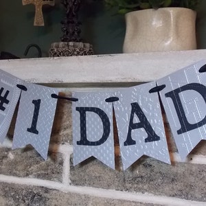 Number One Dad Banner, Father's Day Banner, # 1 Dad Banner, Embossed ...