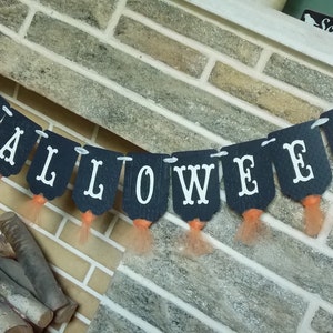 Happy Halloween Banner, Cream Orange and Black Banner, Halloween ...