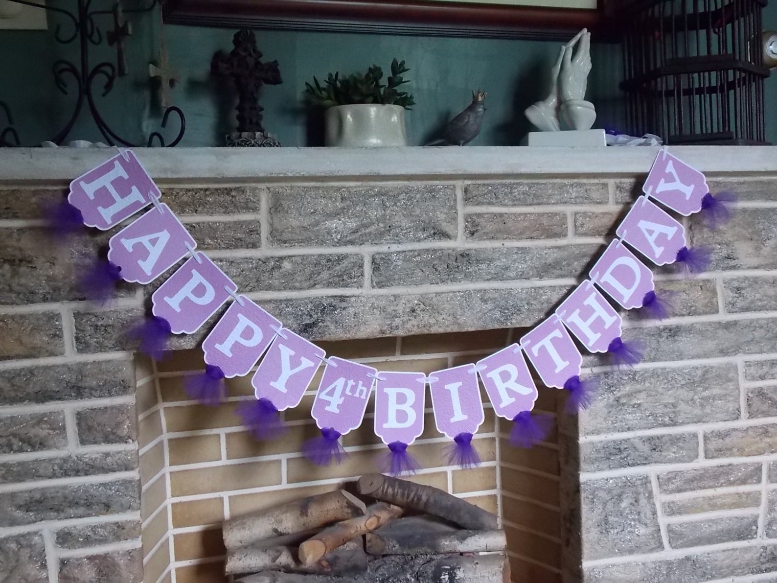 Happy Birthday Banner Birthday Party Decoration Lavender and | Etsy